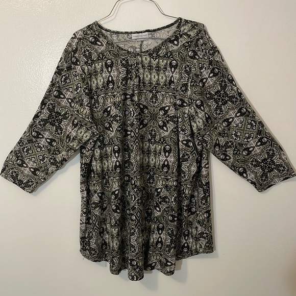 Bobbie Brooks | Tops | Bobbie Brooks Plus Size 3x Boho Black White Long ...